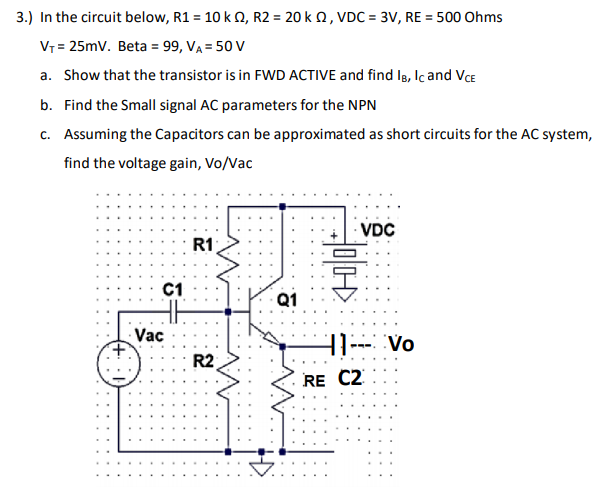 Solved In the circuit below, R1 = 10 k ?, R2 = 20 k ? , VDC | Chegg.com