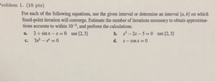 Solved For each of the following equations, use the given | Chegg.com