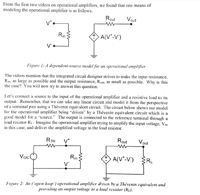 Solved From the first two videos on operational amplifiers, | Chegg.com