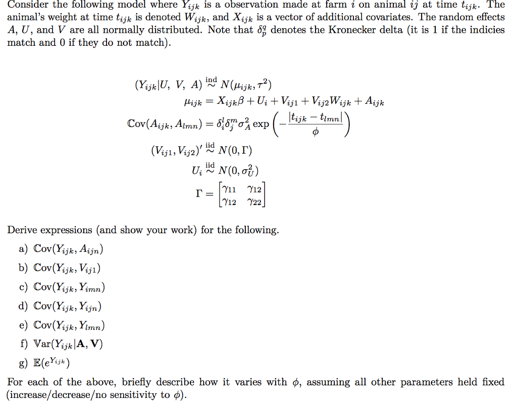 Solved Temporal Correlation Consider the following model | Chegg.com