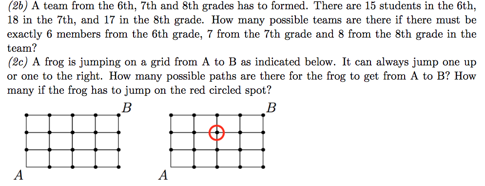 Solved (2b) A team from the 6th, 7th and 8th grades has to | Chegg.com