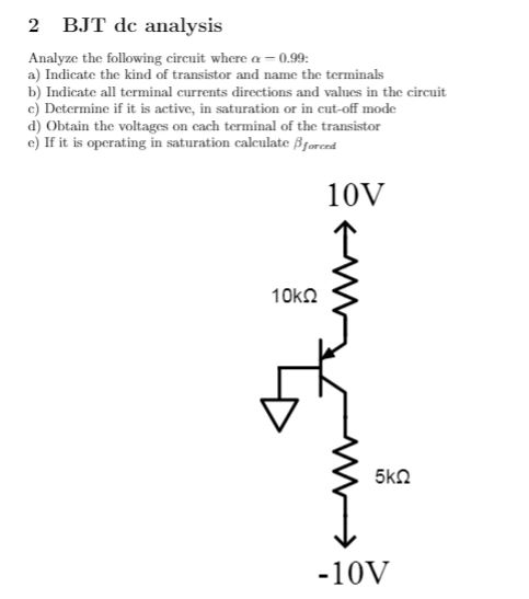 Solved Analyze the following circuit where Alpha- 0.99: | Chegg.com