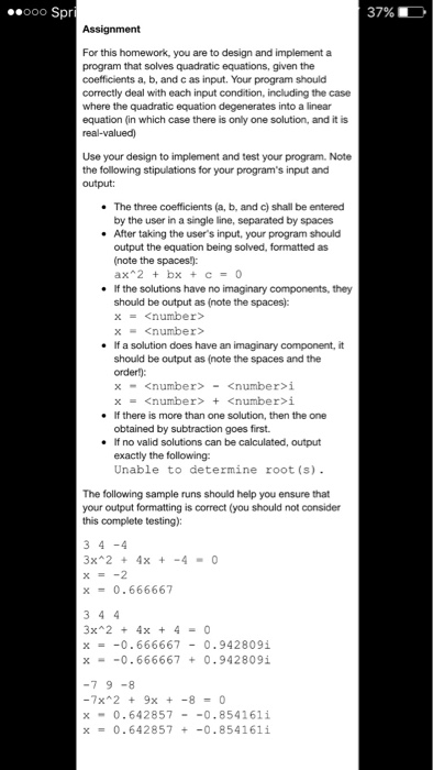 Solved For this homework, you are to design and implement a | Chegg.com