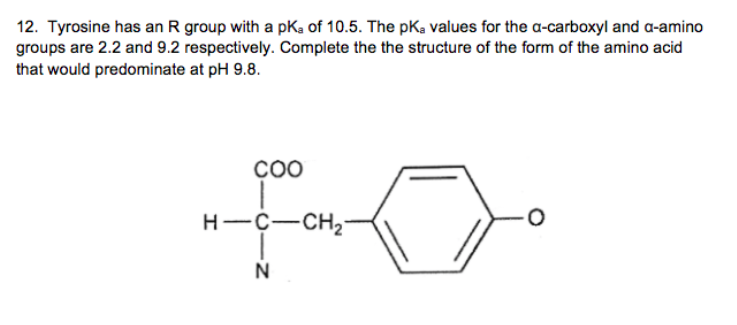 Solved Tyrosine has an R group with a pK_a of 10.5. The pK_a | Chegg.com