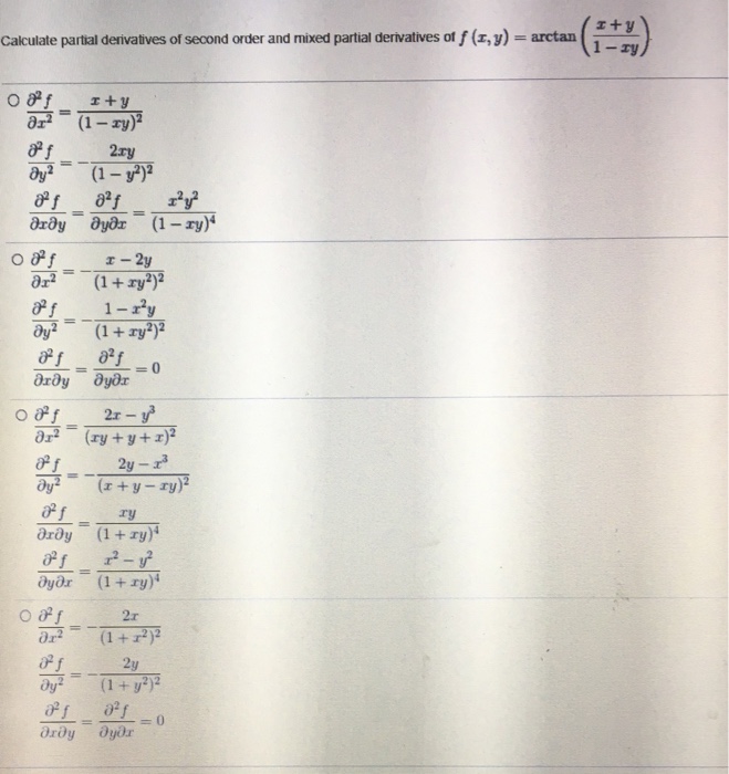 Solved Calculate partial derivatives of second order and | Chegg.com