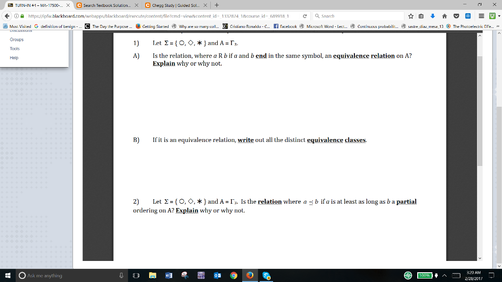 Solved Let Sigma = {, , *} and A = Gamma_3 Is the relation, | Chegg.com