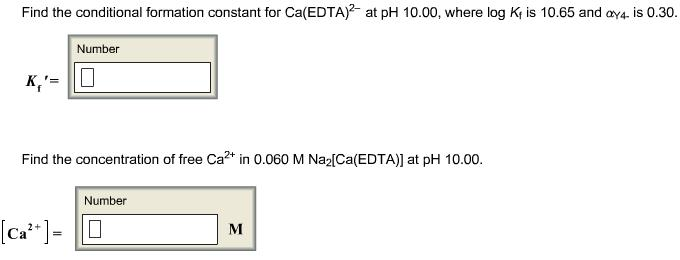Solved Find the conditional formation constant for | Chegg.com