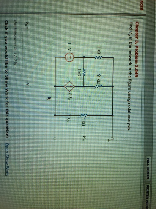 Solved RCES Chapter 3, Problem 3.049 Find in the network in | Chegg.com