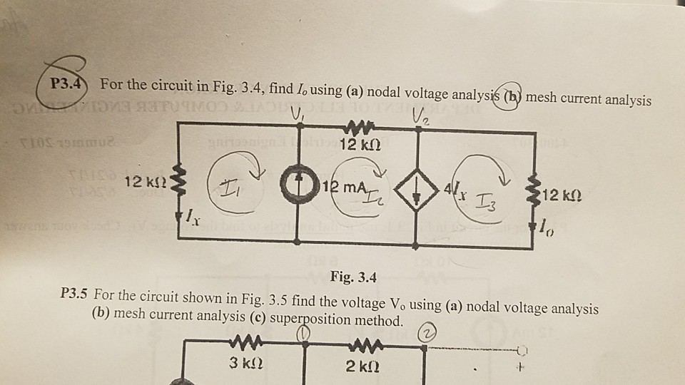 Solved P3.4) For the circuit in Fig. 3.4, find Io using (a) | Chegg.com