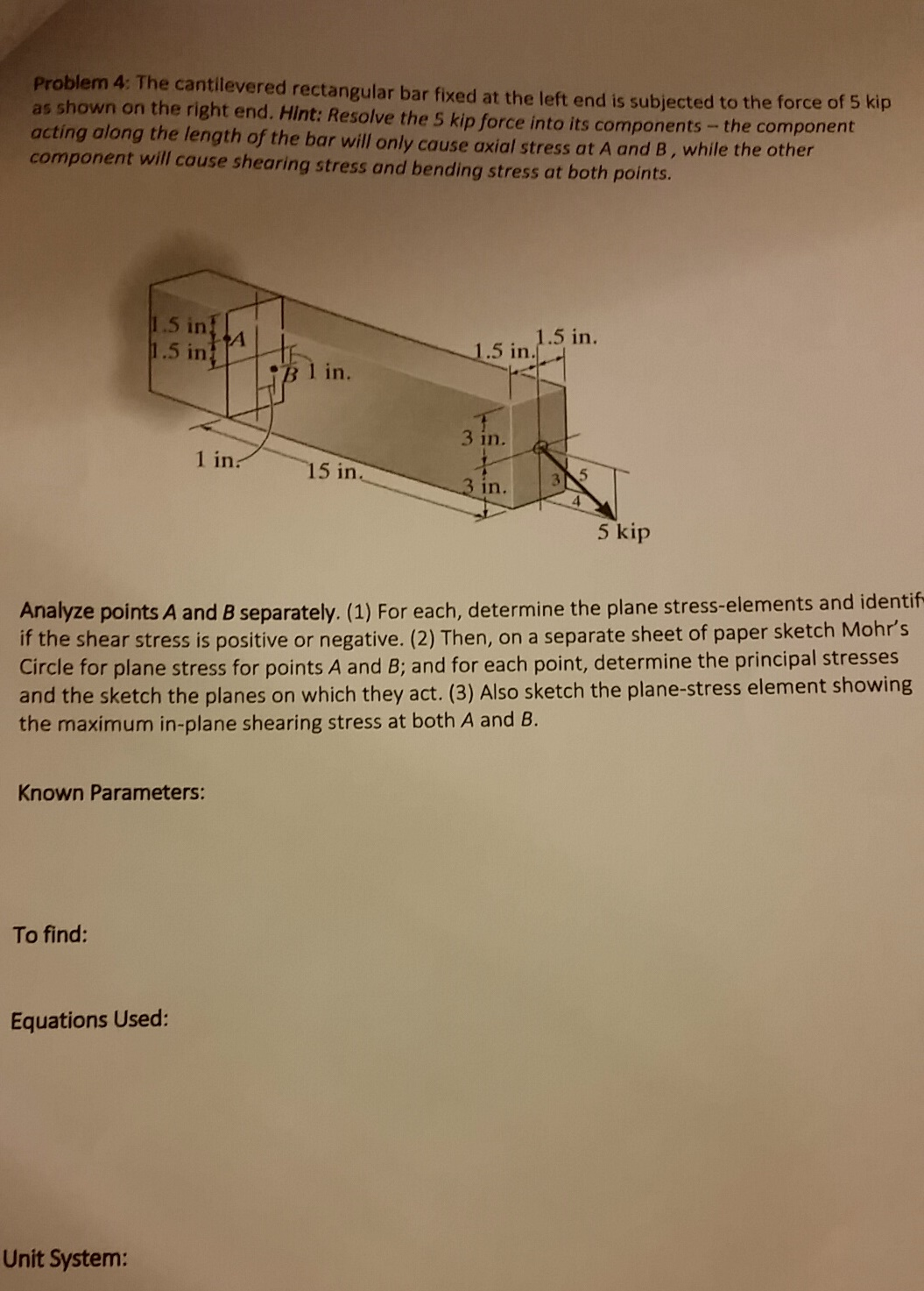 Solved Problem 4: The cantilevered rectangular bar fixed at | Chegg.com
