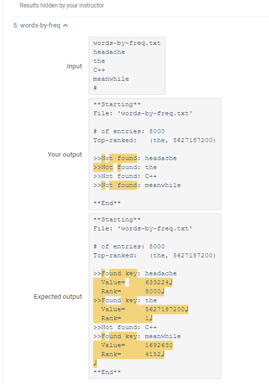 Solved Summary: searching text files for (key, value) pairs, | Chegg.com
