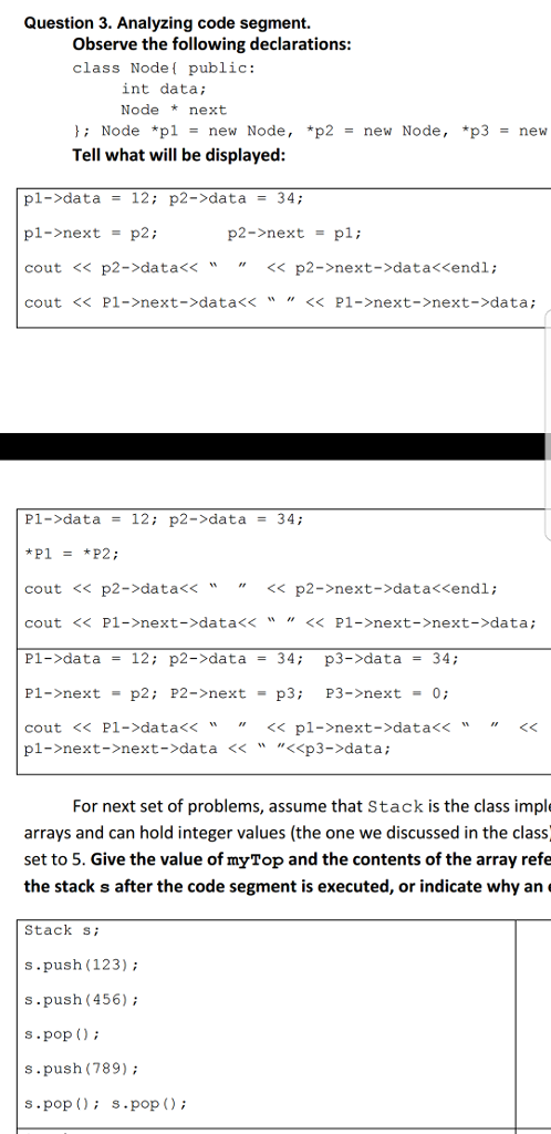 Solved Observe the following declarations: class Node{ | Chegg.com