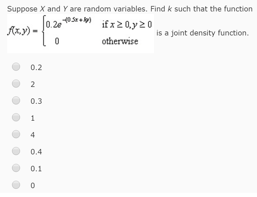 Solved Suppose X and Y are random variables. Find k such | Chegg.com