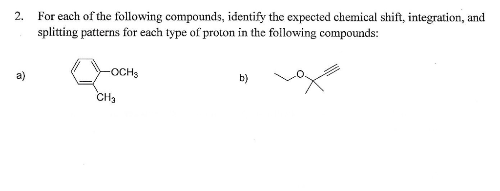 Solved For each of the following compounds, identify the | Chegg.com
