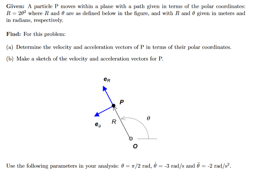 Solved Given: A particle P moves within a plane with a path | Chegg.com