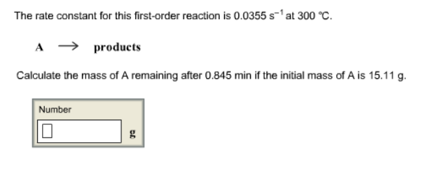 Solved The rate constant for this first-order reaction is | Chegg.com