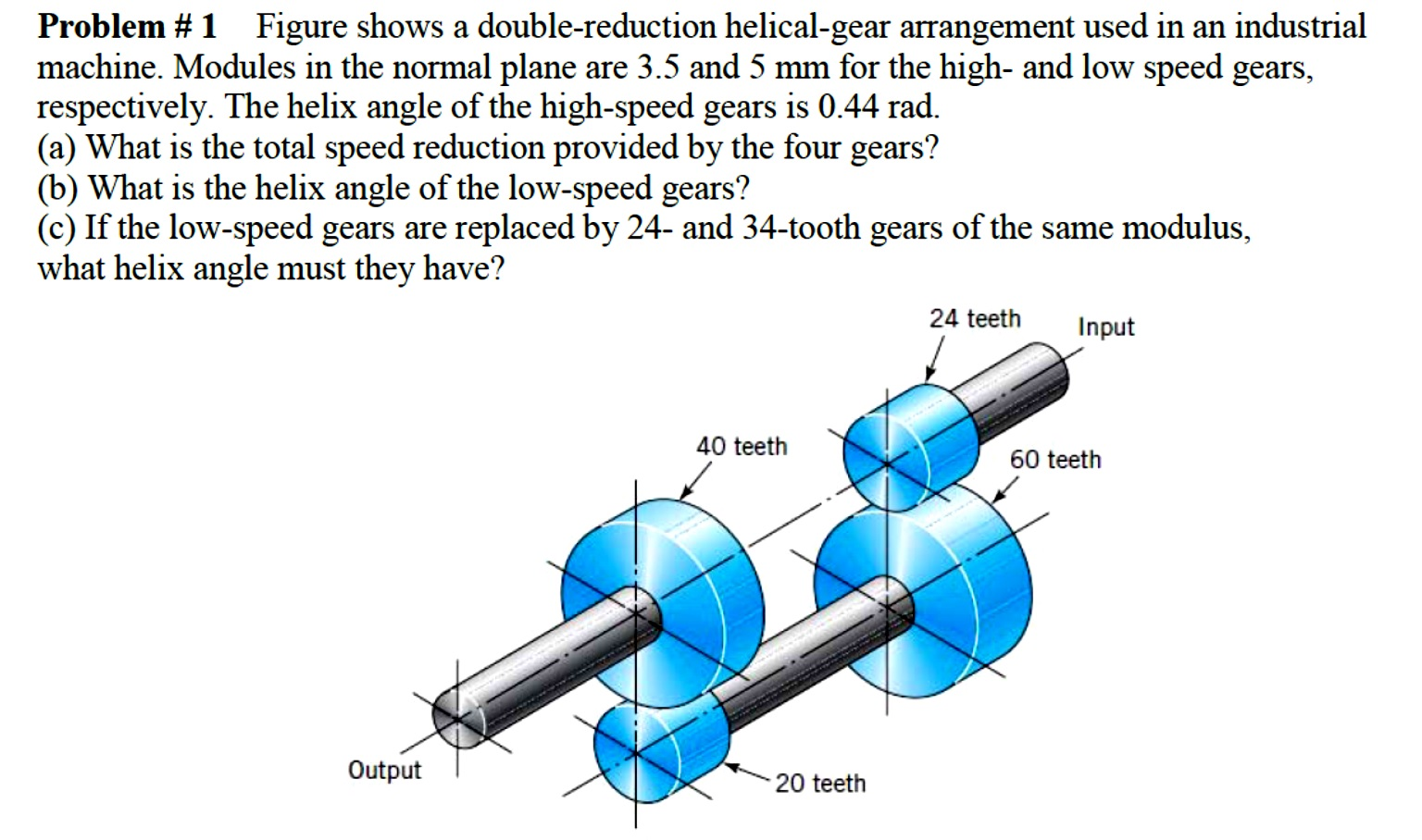 Figure shows a double-reduction helical-gear | Chegg.com