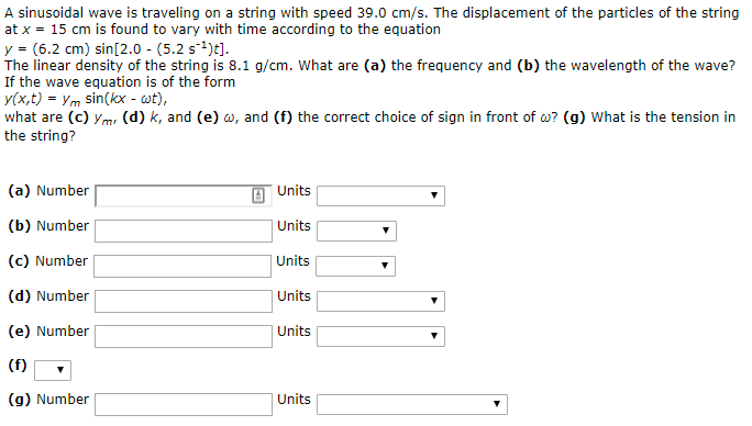 Solved A sinusoidal wave is traveling on a string with speed | Chegg.com