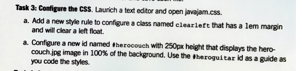 Solved javajam CSS question? In book ISBN 9780134322759 | Chegg.com