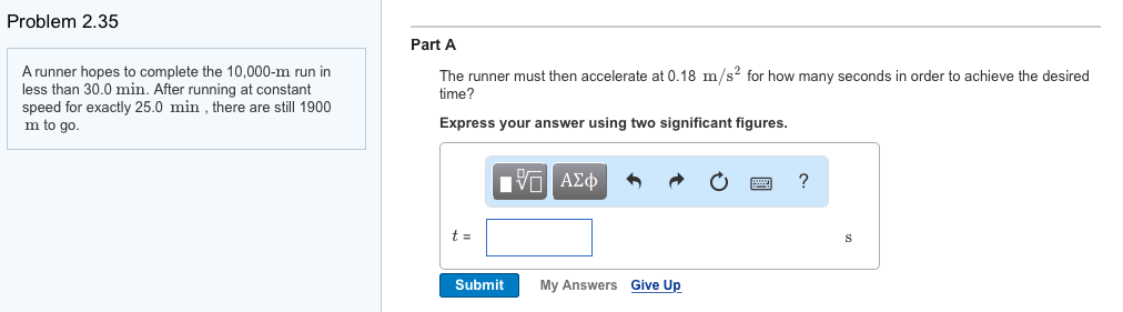 Solved Part C Problem 2.30 Calculate the distance it travels | Chegg.com