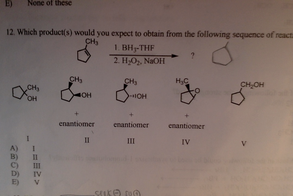 Solved Which product(s) would you expect to obtain from the | Chegg.com