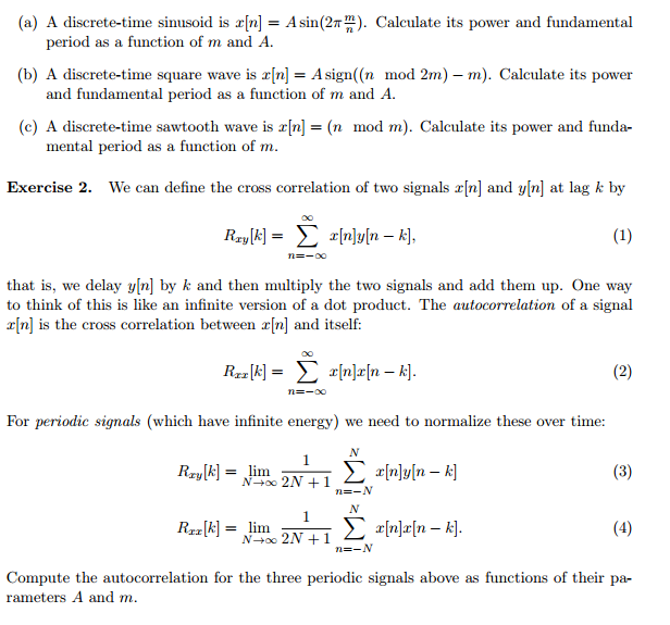Solved (a) A discrete-time sinusoid is x[n-Asin(2π쯤). | Chegg.com
