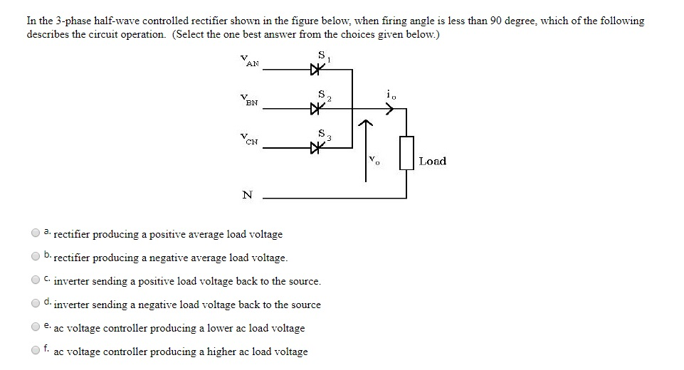 Solved In the 3-phase half-wave controlled rectifier shown | Chegg.com