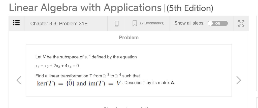 Solved Linear Algebra with Applications (5th Edition) | Chegg.com