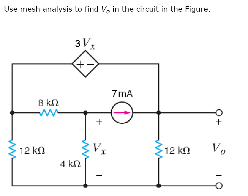 Solved Use mesh analysis to find V0 in the circuit in the | Chegg.com