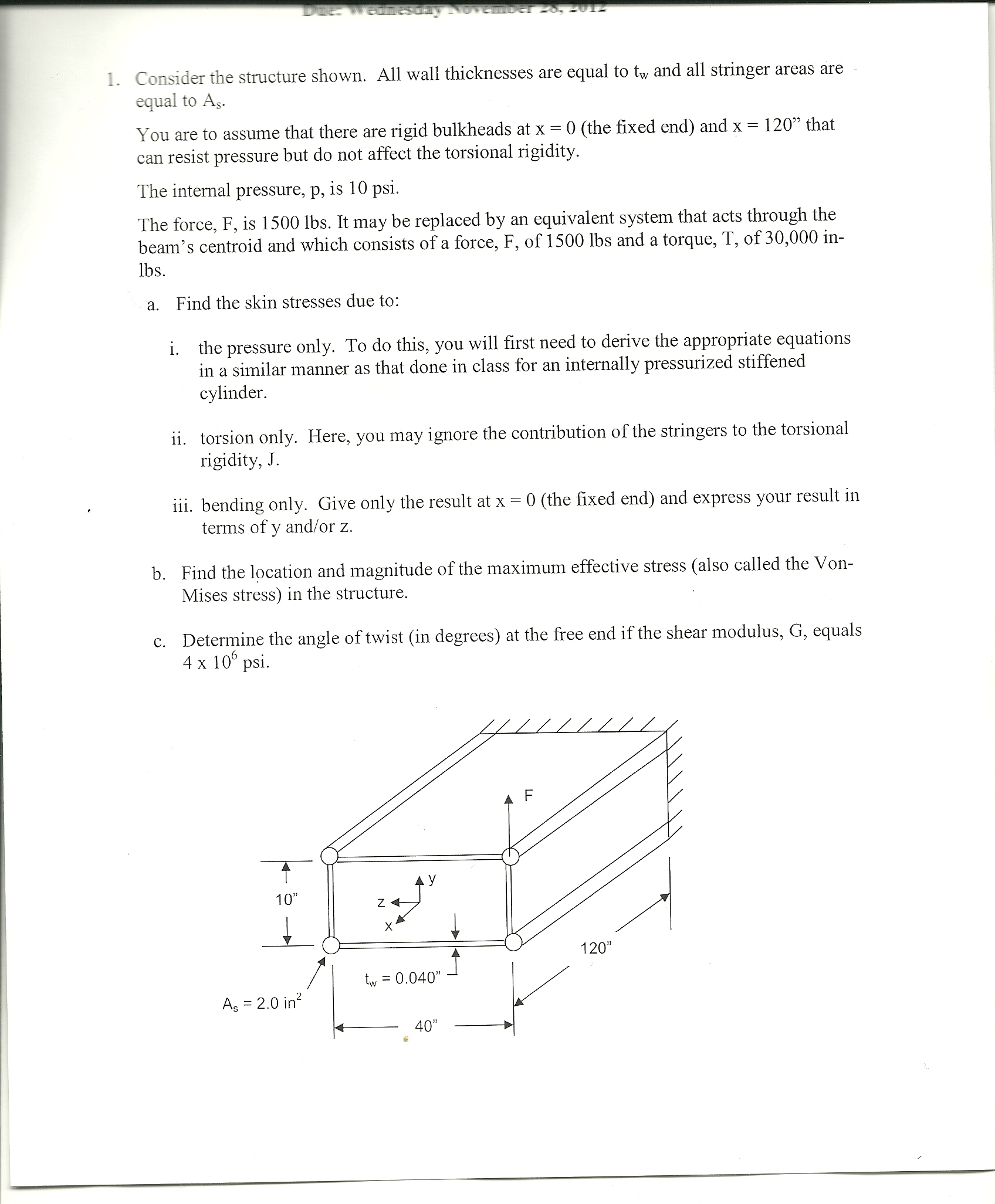Consider the structure shown. All wall thicknesses | Chegg.com