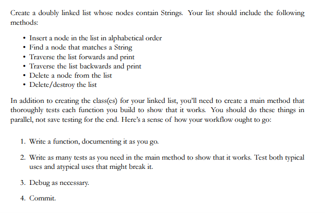 Solved Create a doubly linked list whose nodes contain | Chegg.com