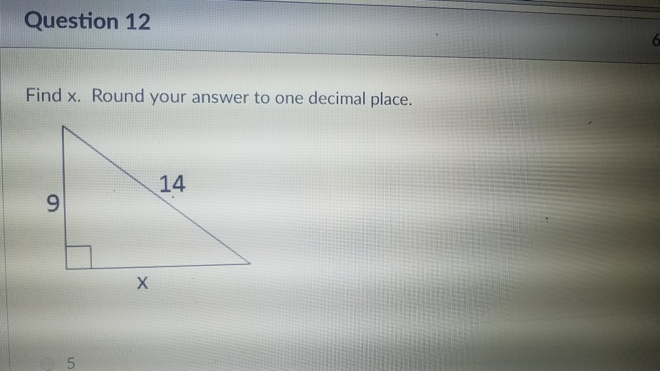 Solved Question 12 Find x. Round your answer to one decimal | Chegg.com
