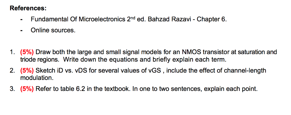 Solved References: Fundamental Of Microelectronics 2nd ed. | Chegg.com