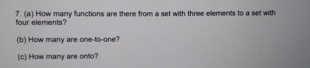 Solved 7. (a) How many functions are there from a set with | Chegg.com