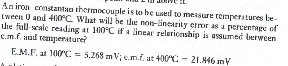 Solved An iron-constantan thermocouple is to be used to | Chegg.com
