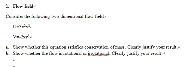 Solved Flow fields Consider the following two-dimensional | Chegg.com