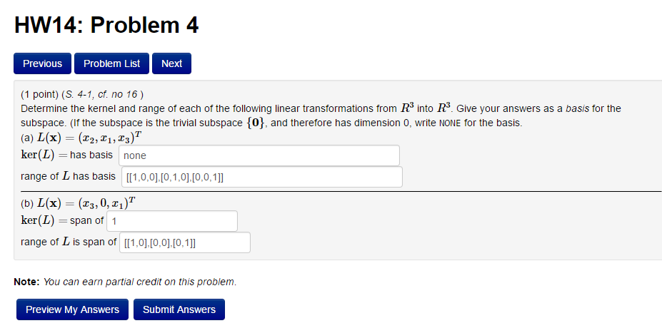 Solved Determine the kernel and range of each of the | Chegg.com