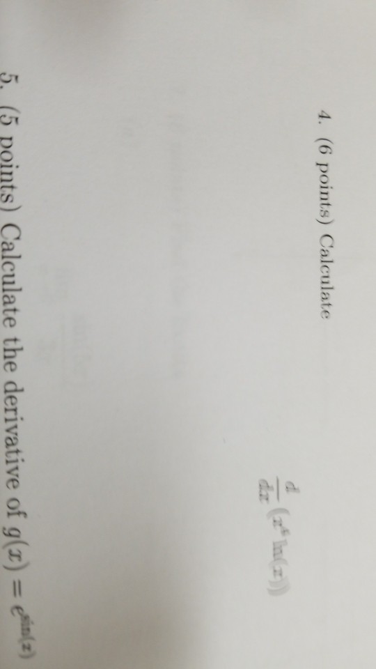 Solved 4. (6 points) Calculate dr 5, (5 points) Calculate | Chegg.com Solved 4. (6 points) Calculate dr 5, (5 points) Calculate | Chegg.com
