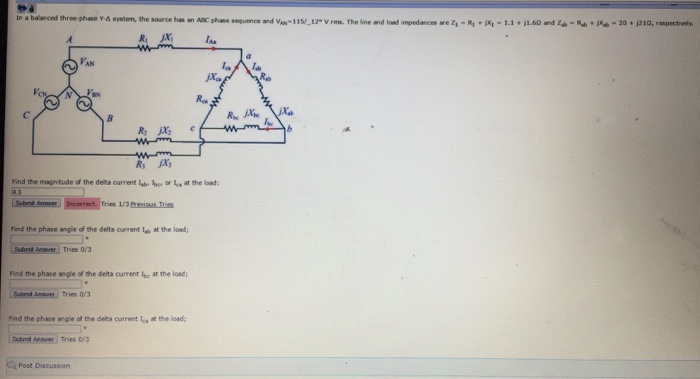 Solved In a balanced three-phase Y-delta system, the source | Chegg.com