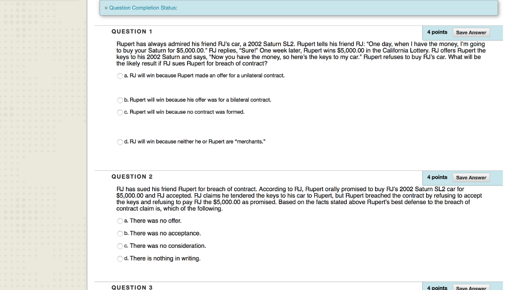 Solved Question Completion Status: QUESTION 1 4 points Save | Chegg.com