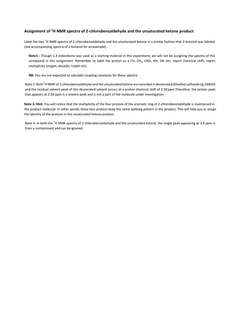 Solved Assignment of^1 H NMR spectra of 2-chlorobenzaldehyde | Chegg.com