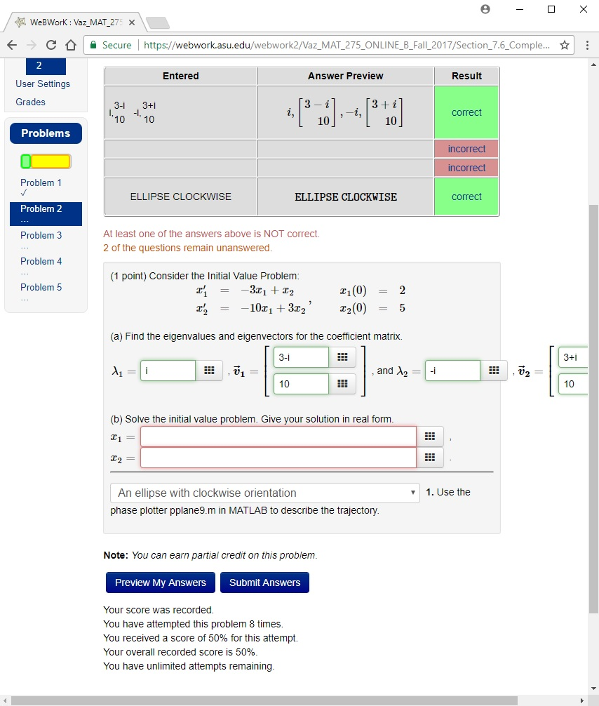 Solved WeBWorK : VazMAT27, × - - C公 secure | Chegg.com Solved WeBWorK : VazMAT27, × - - C公 secure | Chegg.com