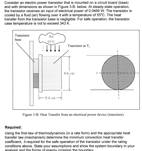 Solved Consider an electric power transistor that is mounted | Chegg.com