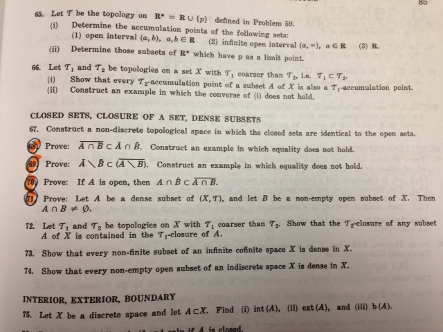 Let T be the topology on defined in problem 59. | Chegg.com
