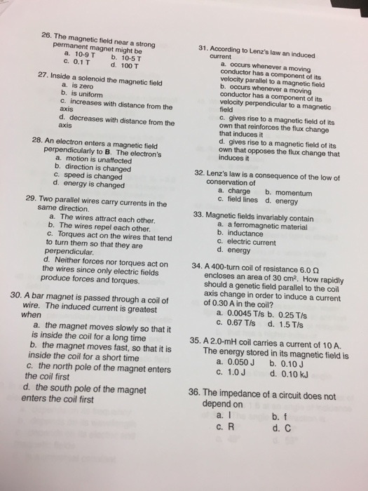 Solved The magnetic field near a strong permanent magnet | Chegg.com