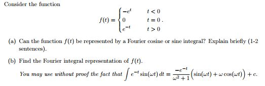 Solved Consider the function et