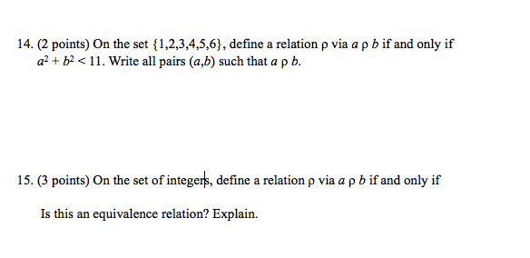 Solved On the set {1, 2, 3,4,5,6}, define a relation rho via | Chegg.com