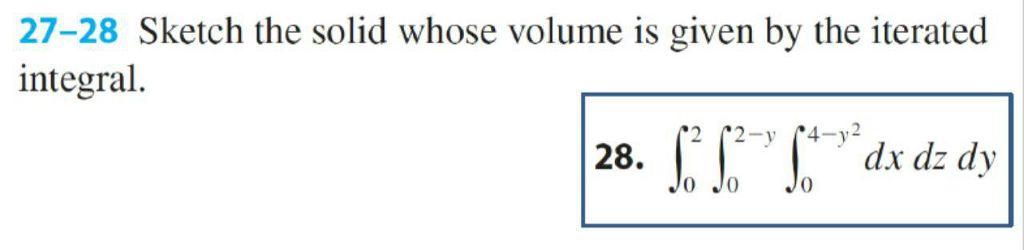 Solved 27-28 Sketch the solid whose volume is given by the | Chegg.com