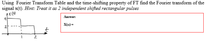 Solved Topic: Time-shifting property of FT Using Fourier | Chegg.com
