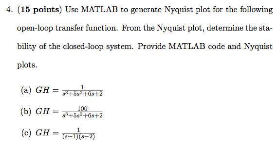 Solved Use MATLAB to generate Nyquist plot for the following | Chegg.com